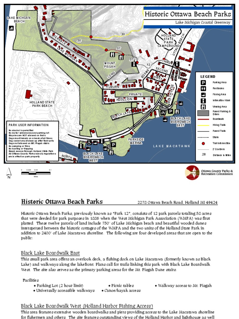 Historic Ottawa Beach Park Map | PDF | Trail | Outdoor Recreation