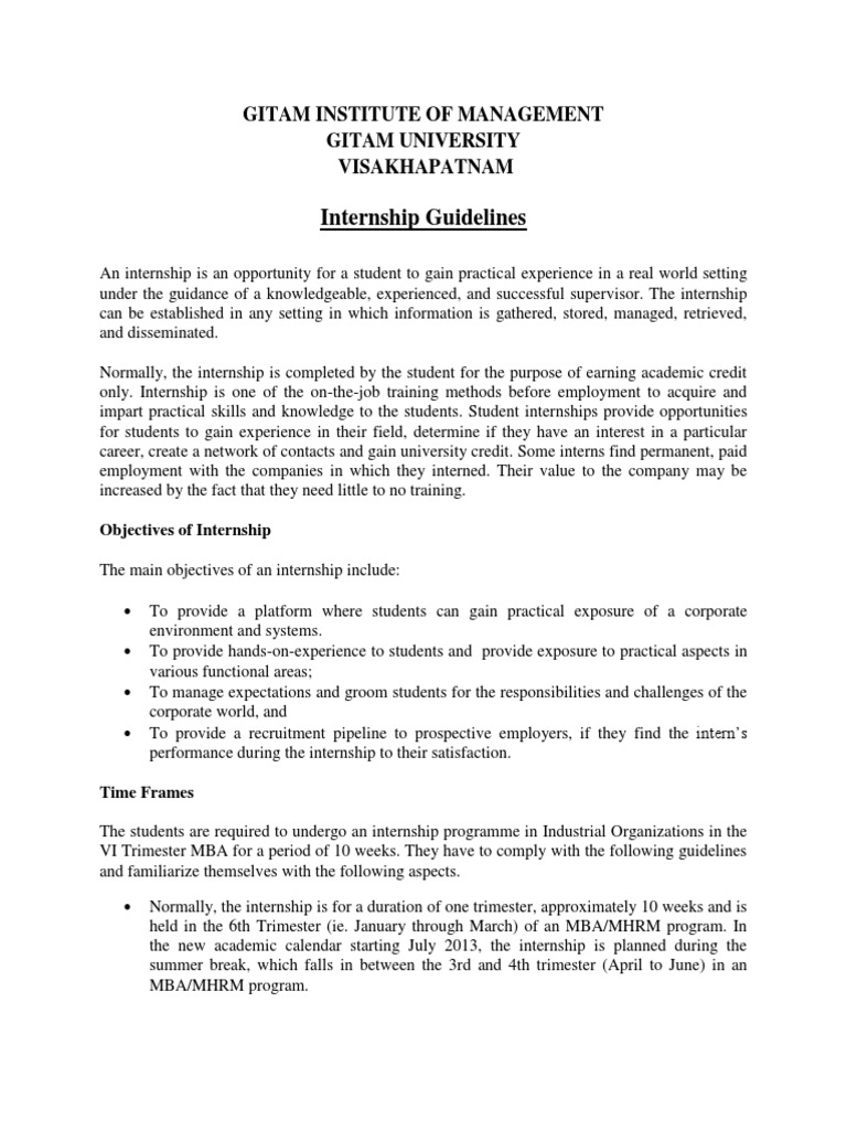 Guidelines Internship | PDF | Internship | Job Hunting