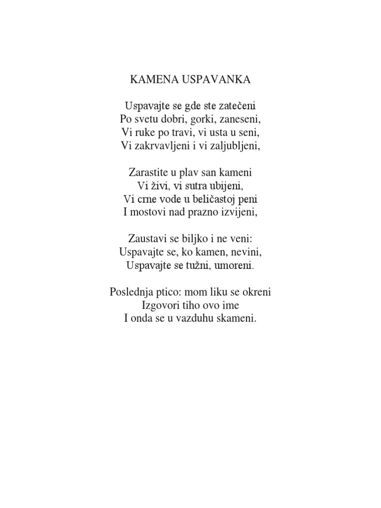 Kamena Uspavanka | PDF