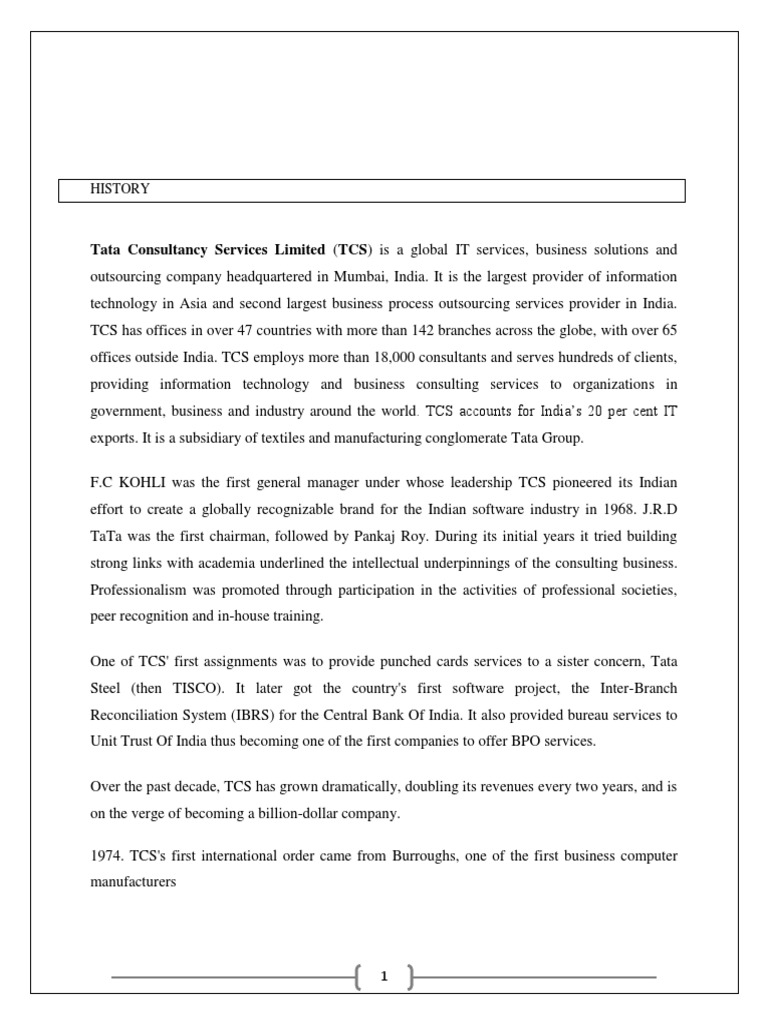 TCS Organization Structure | PDF