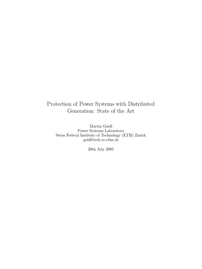 Protection of Power Systems With Distributed Generation | PDF ...