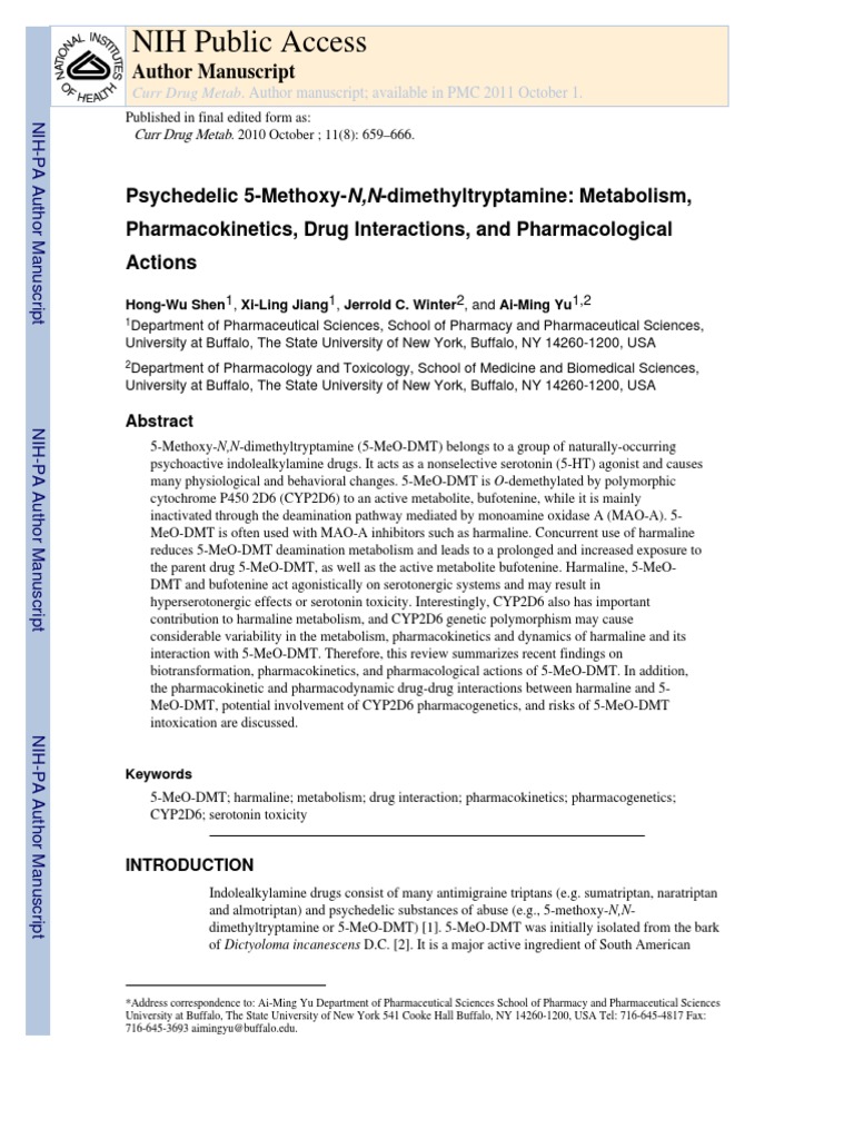 5 Meo DMT | PDF | Serotonin | Medicinal Chemistry