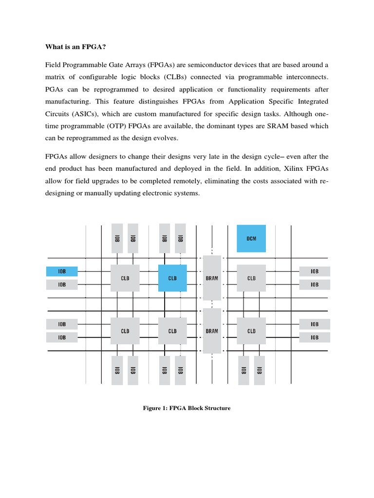 What Is An Fpga Figure 1 Fpga Block Structure Pdf Field Programmable Gate Array 2417