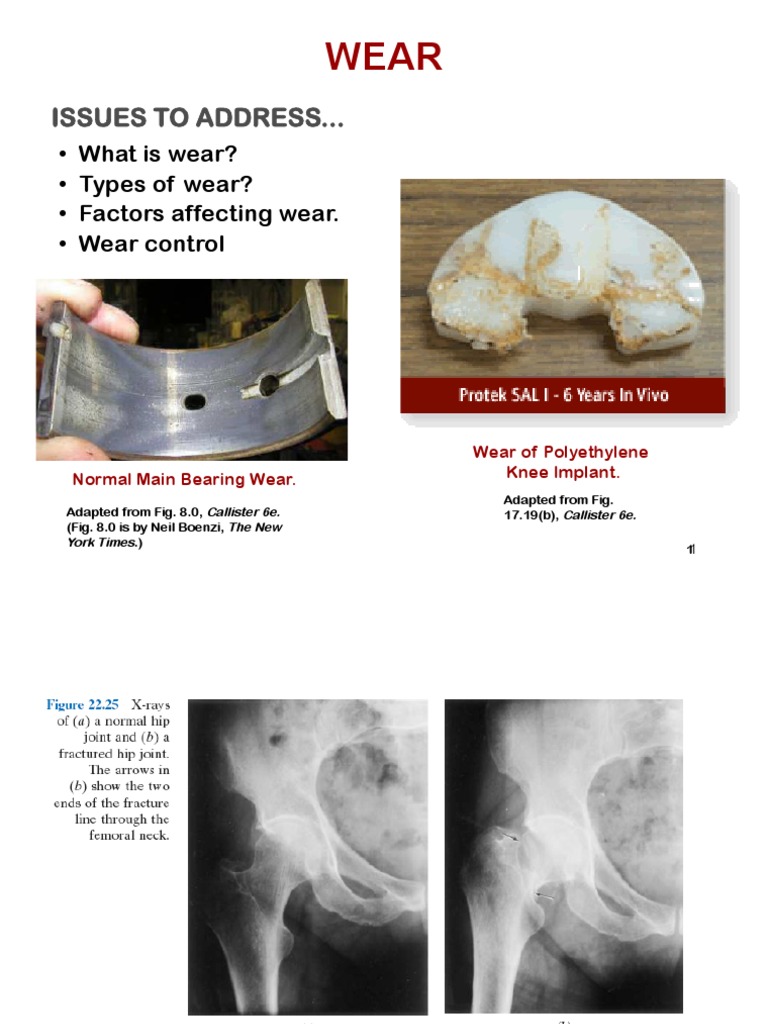 Issues To Address... : - What Is Wear? - Types of Wear? - Wear Control ...