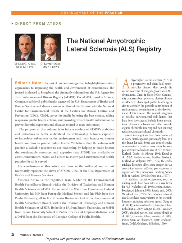 JEH7-8 12 Column ATSDR National ALS Registry | Download Free PDF ...