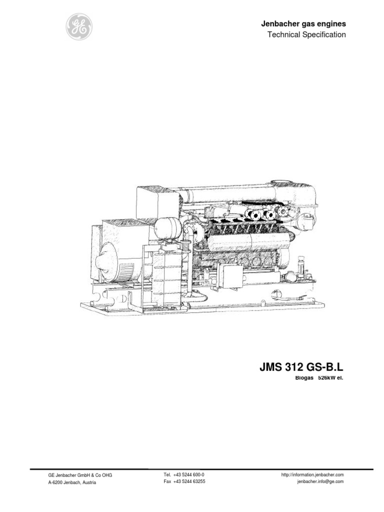 JMS 312 GS-B.L: Technical Specification | PDF | Engines | Internal Combustion Engine