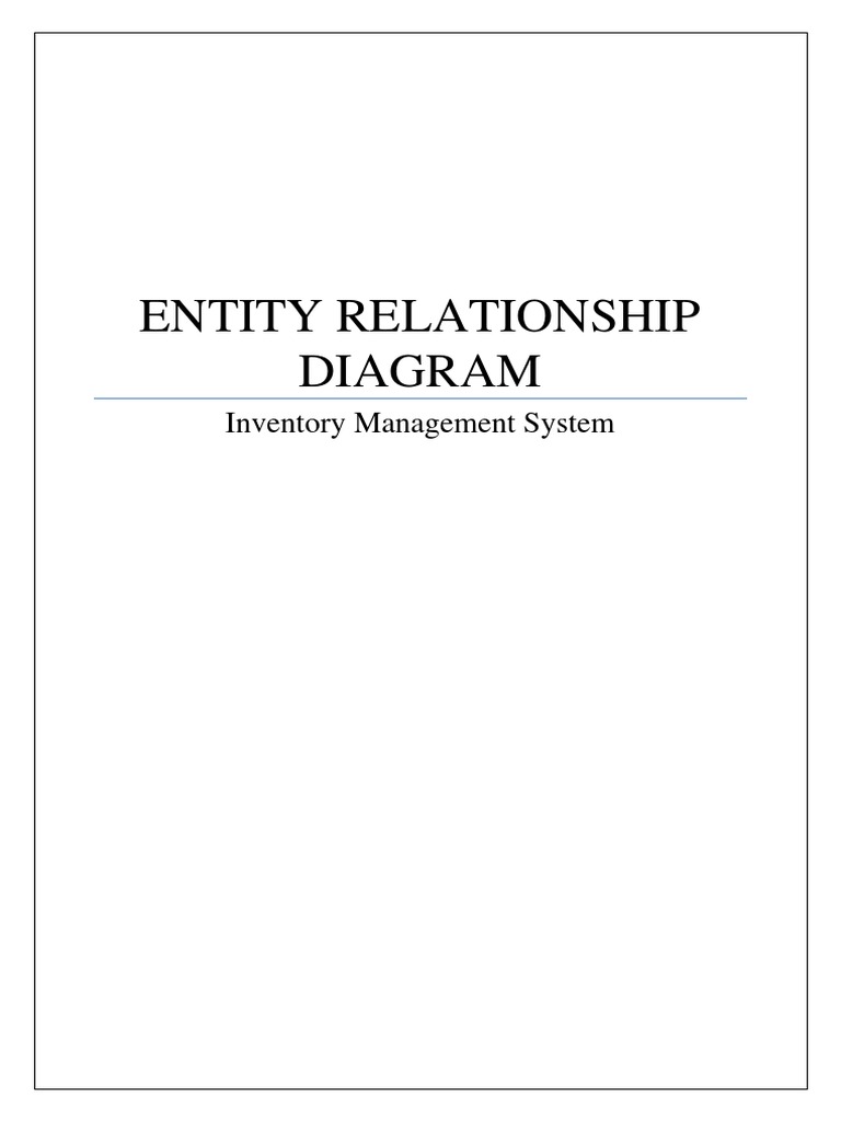 Entity Relationship Diagram: Inventory Management System | PDF