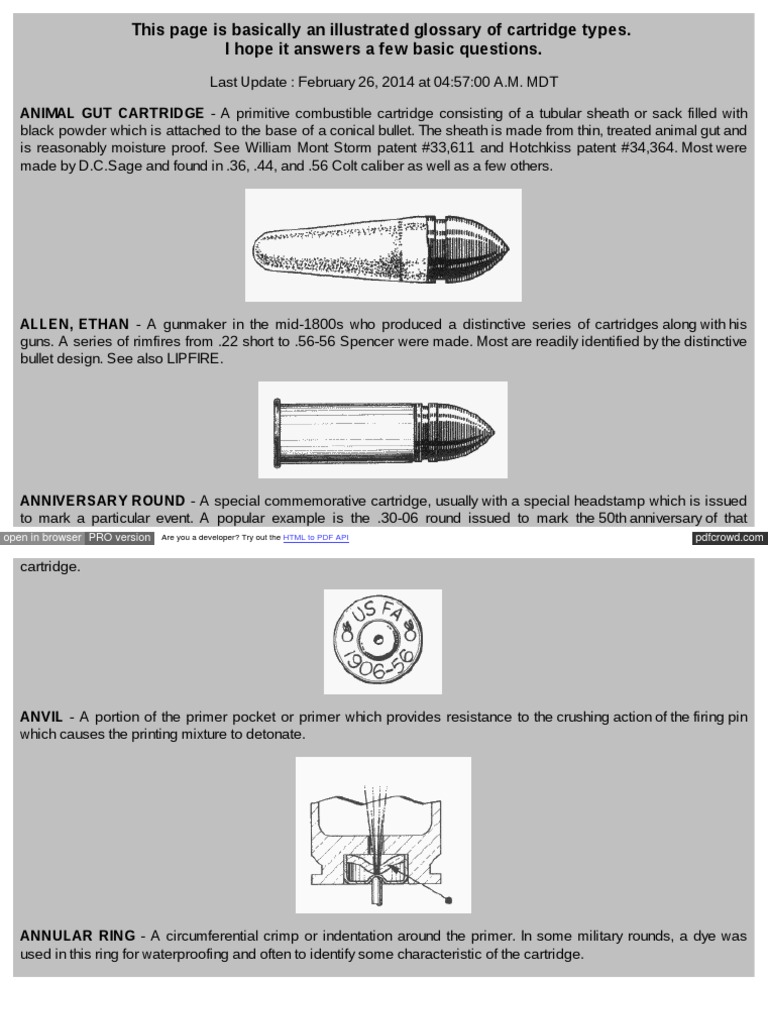 This Page Is Basically An Illustrated Glossary of Cartridge Types. I ...