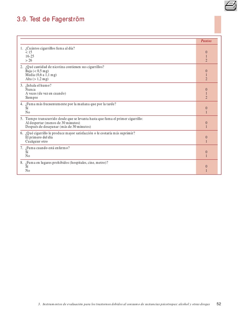 Test de Fagerstrom | PDF