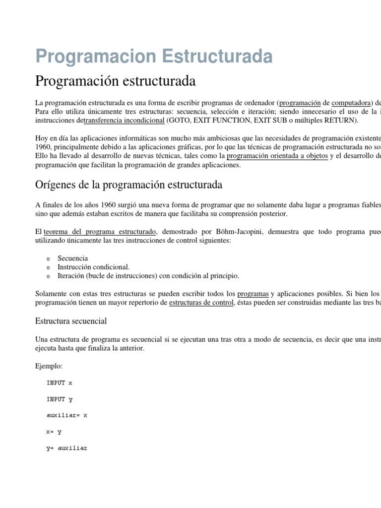 Programacion Estructurada Pdf Algoritmos Matemáticas Aplicadas