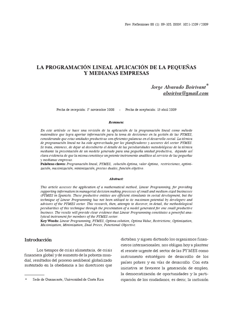 Caso Estudio Pl | Programación lineal | Optimización matemática