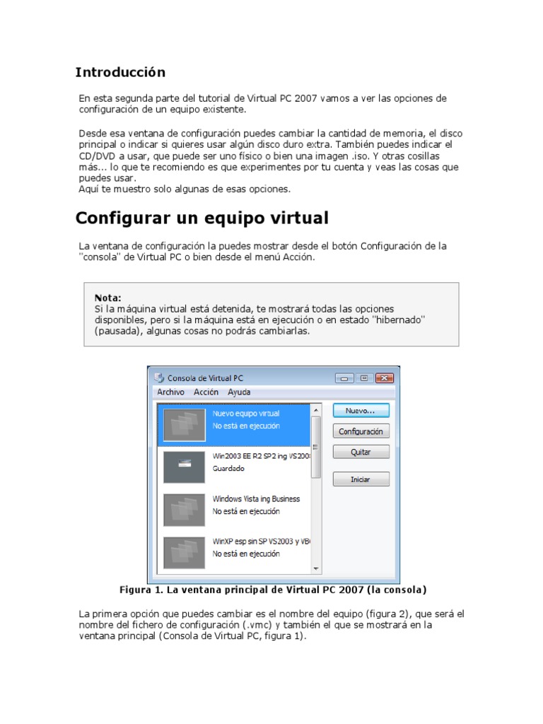 Configurar El Virtual PC 2007 | PDF | Máquina virtual | Cortafuegos ...