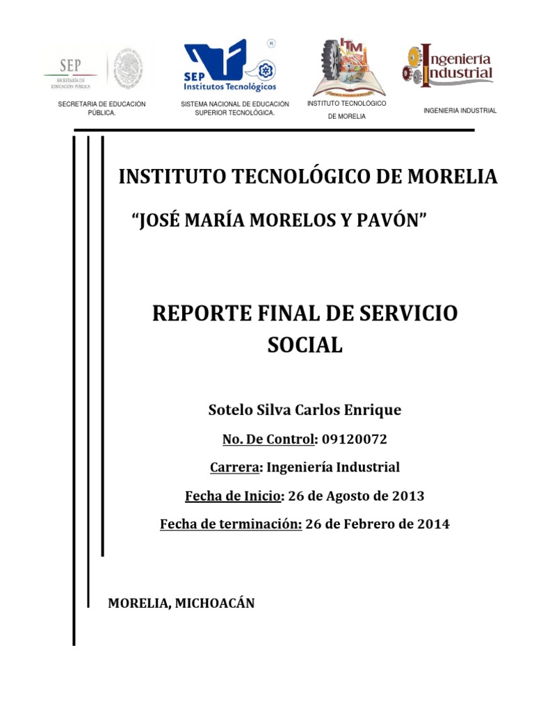 Reporte Final de Servicio Social ITM | PDF | Trabajo Social | Ciencia y Tecnología