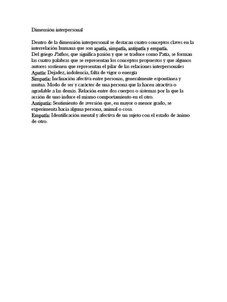 Dimension Interpersonal | PDF | Autoestima | Actitud (psicología)