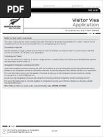 INZ1224 Visitor Visa Declaration Form | PDF | Travel Visa | Immigration
