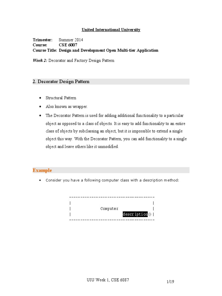 Applying Decorator and Factory Design Patterns to Add Flexibility and ...