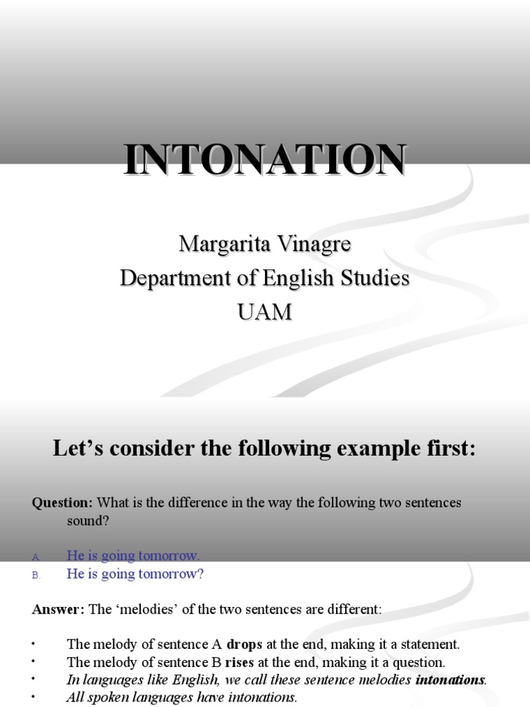 Intonation | PDF | Tone (Linguistics) | Linguistics