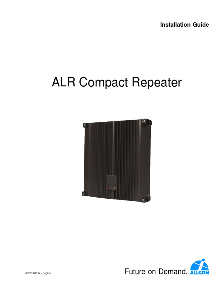 ALR Compact Repeater: Future On Demand | PDF | Cable | Electrostatic ...