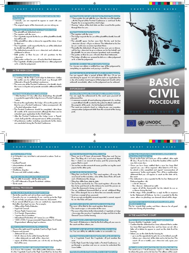 Court User Guide Basic Civil Procedure No 5 PRINT | PDF