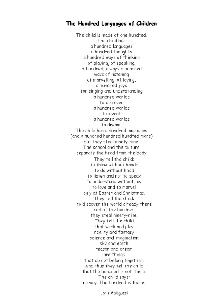 Hundred Languages | PDF