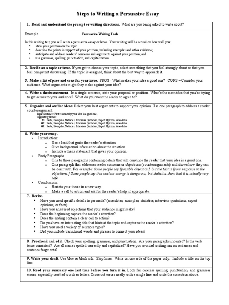 Persuasive Essay Writing Guide | PDF | Essays | Paragraph