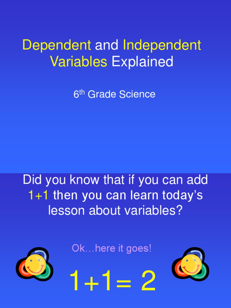 Dependent and Independent Variables Explained | PDF | Variable ...