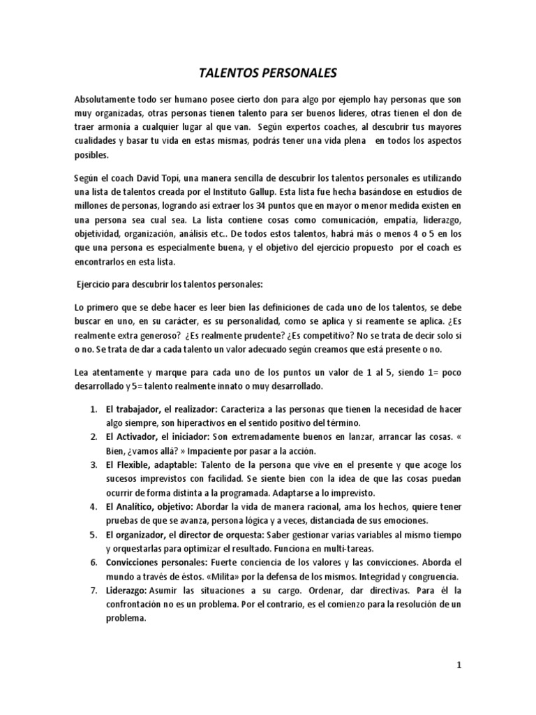 Talentos Personales | Iniciativa empresarial | Creatividad