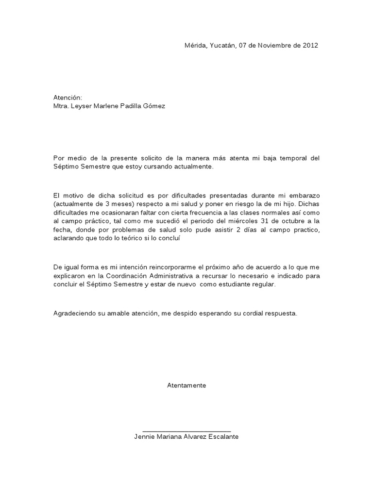 Carta Baja Temporal | PDF