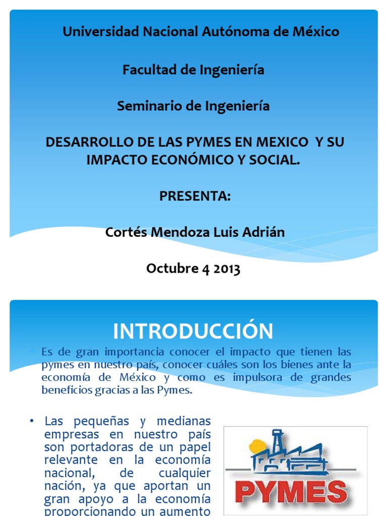 Pymes en Mexico | PDF | Pequeñas y medianas empresas | México