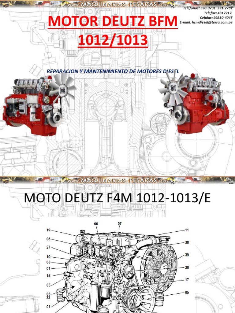Curso Reparacion Mantenimiento Motores Deutz 1012 1013 Bfm | Bomba ...