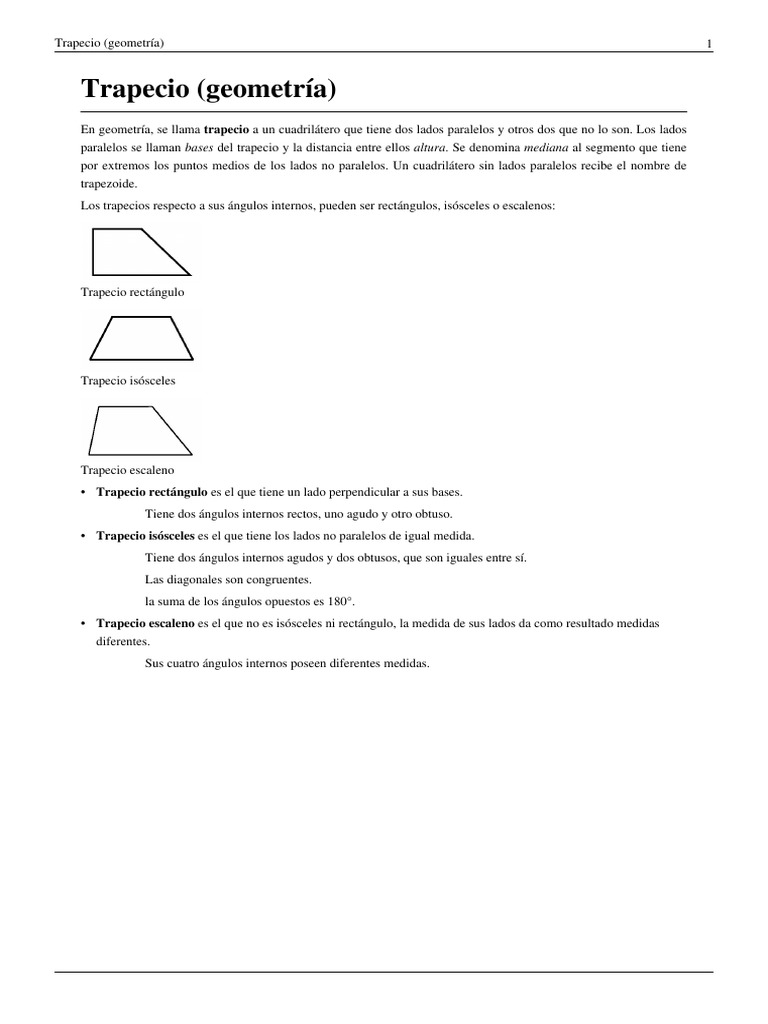 Trapecio (Geometría) | PDF | Objetos geométricos | Formas geométricas