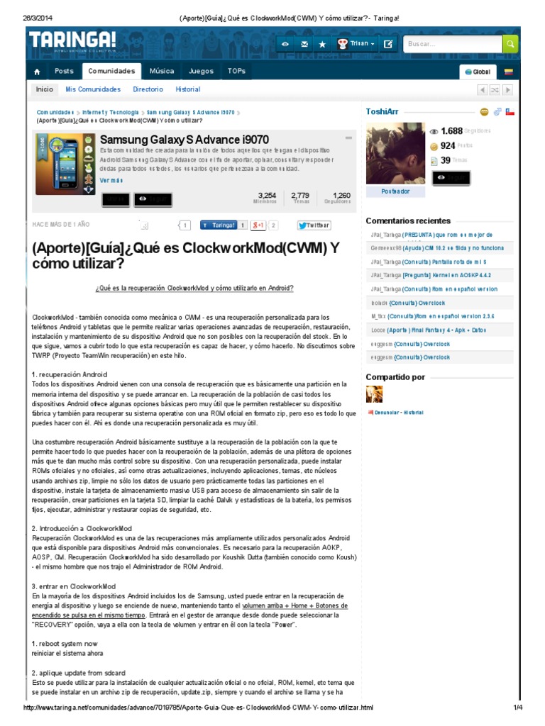 Qué Es ClockworkMod (CWM) Y Cómo Utilizar | PDF | Android (sistema ...