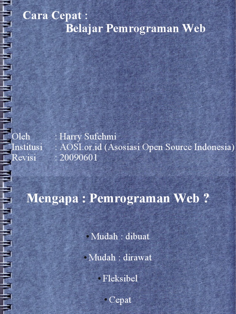 Cara Cepat Belajar Pemrograman Web | PDF | Komputer