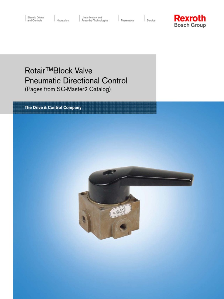 Rotair Block 4 Way Poppet Valves SC-300 | PDF | Valve | Lubricant
