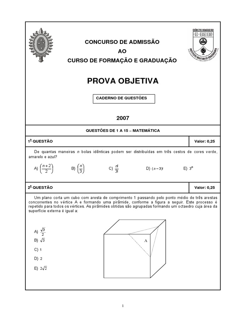 Provas Anteriores de Matemática e Física | PDF | Métodos e Materiais de ...