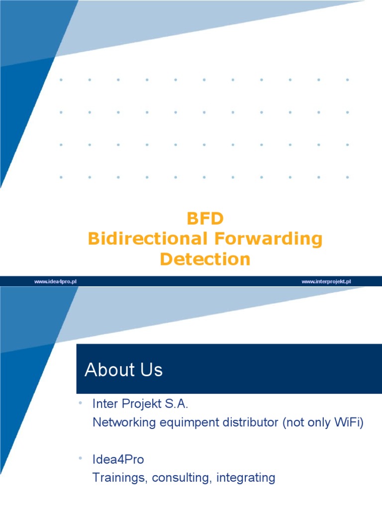 BFD Bidirectional Forwarding Detection: WWW - Idea4pro - PL WWW ...