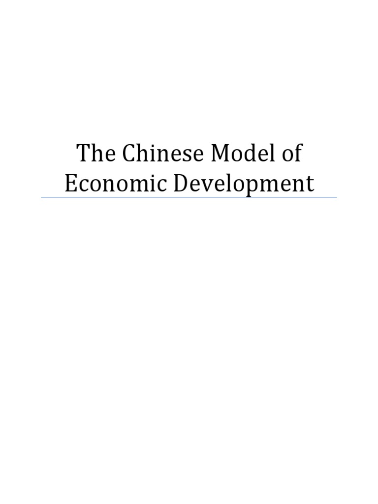 Chinese Model of Economic Development | PDF