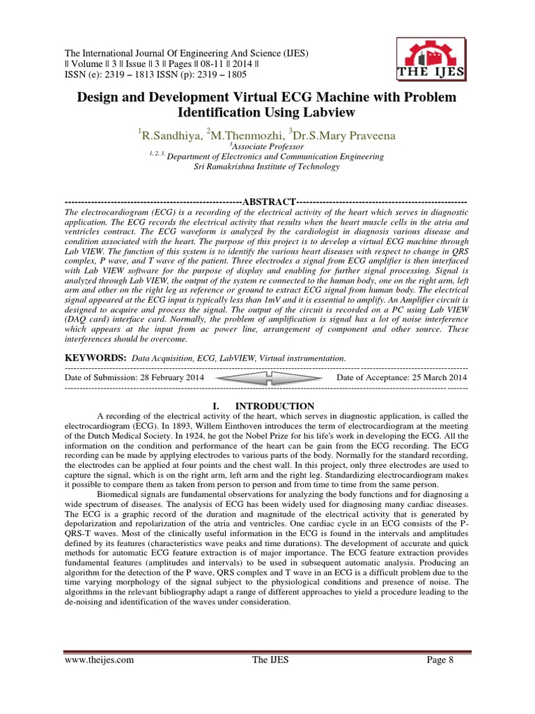 Design and Development Virtual ECG Machine With Problem Identification ...
