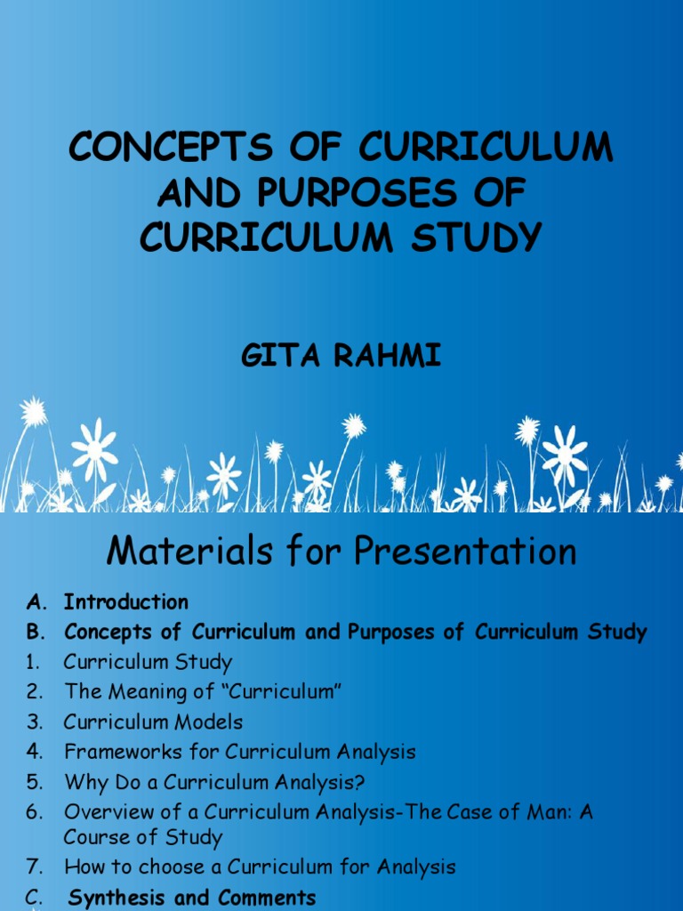Curriculum Concepts and Analysis Purposes | PDF | Curriculum | Applied ...
