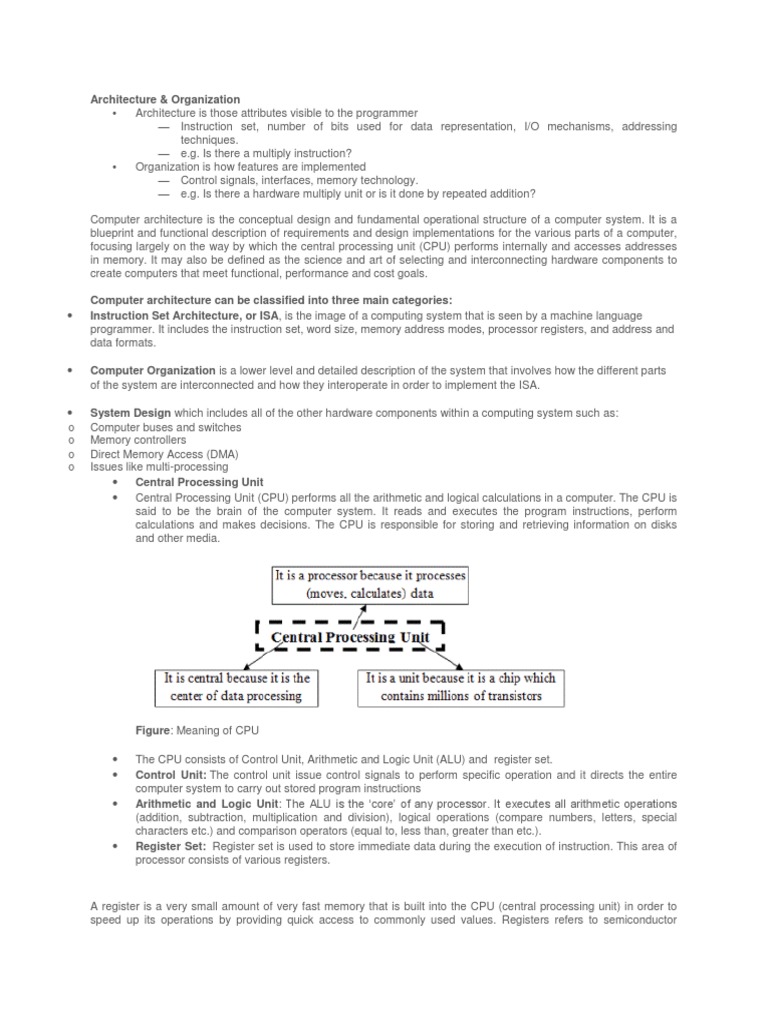 Computer Architecture & Organization - Control Unit ALU Register Set ... Computer Architecture & Organization - Control Unit ALU Register Set ...