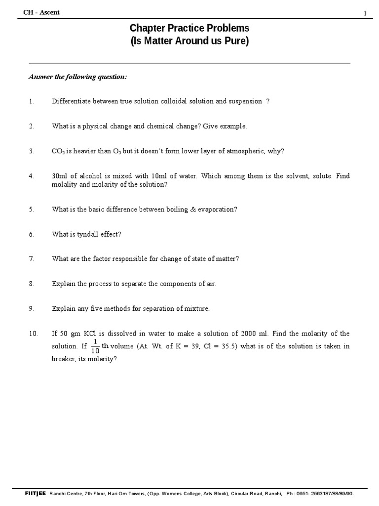 Chemistry Practice Problems Guide | PDF