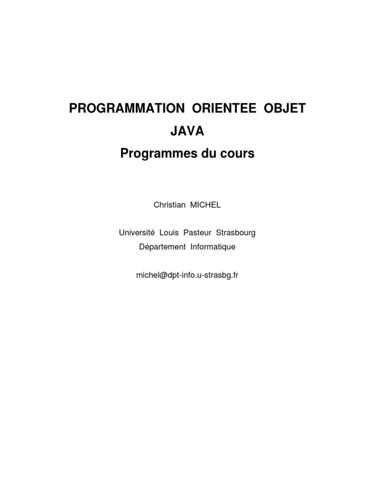 Cours POO Java Resume | PDF | Structure de contrôle | Java (Langage de programmation)