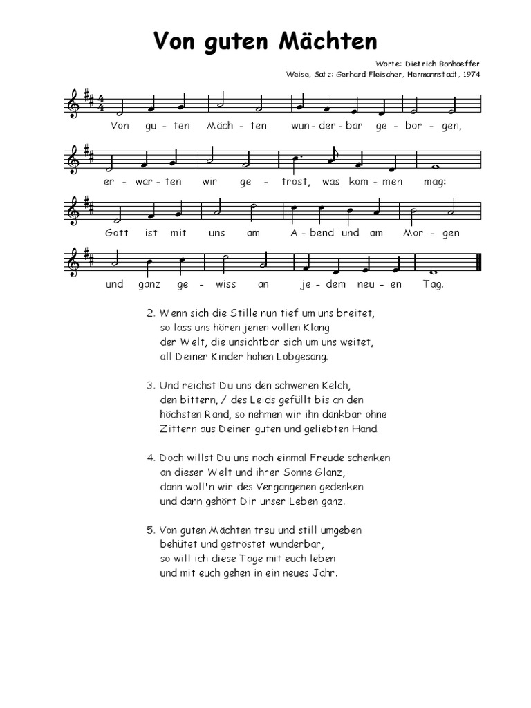 Von Guten Machten Text