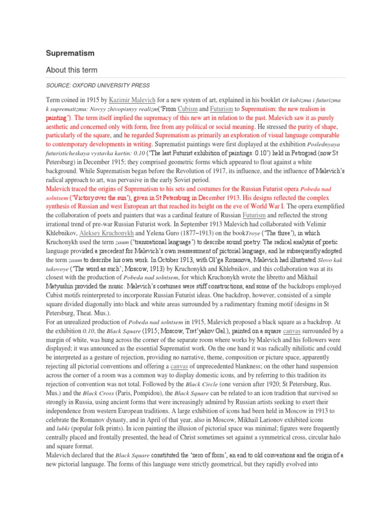 Suprematism | PDF | Movements | Style