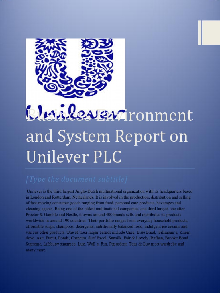 Unilever Report | PDF | Unilever | Strategic Management