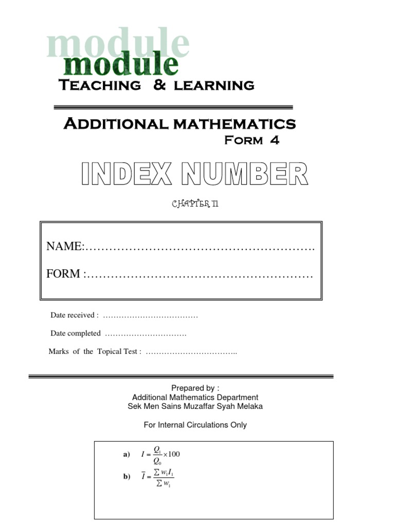 Add Math Index Number | Index (economics) | Price Indices