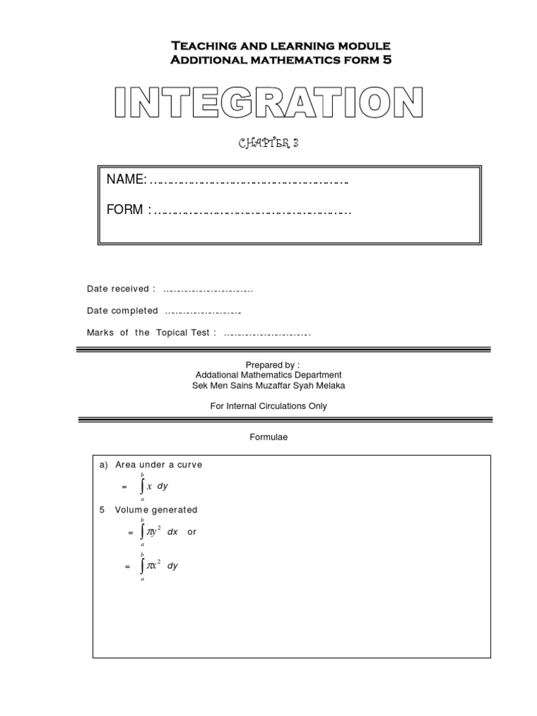 Add Math Integration | PDF | Integral | Integer