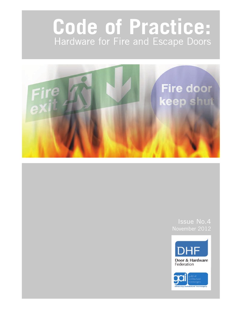 Code of Practice Hardware For Fire and Escape Doors | PDF | Door | Screw