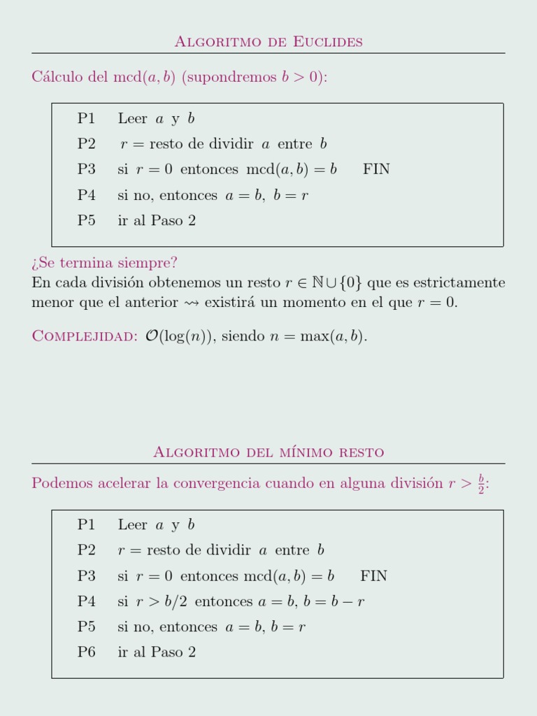 Algoritmo de Euclides | PDF