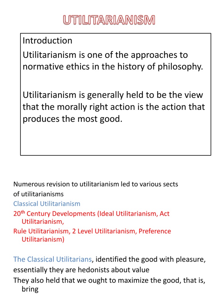 Overview of Utilitarianism Theories | PDF | Utilitarianism ...